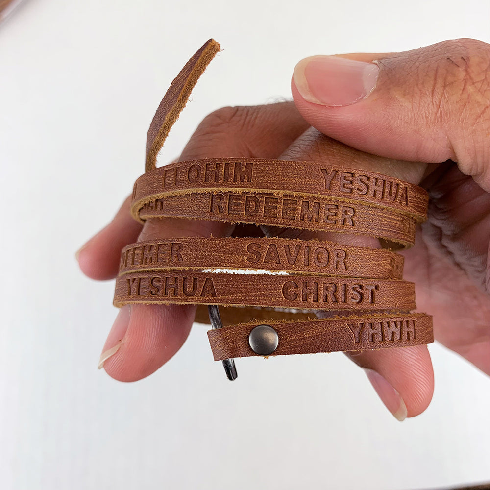 Soft Grain Leather WristPack - Names of God